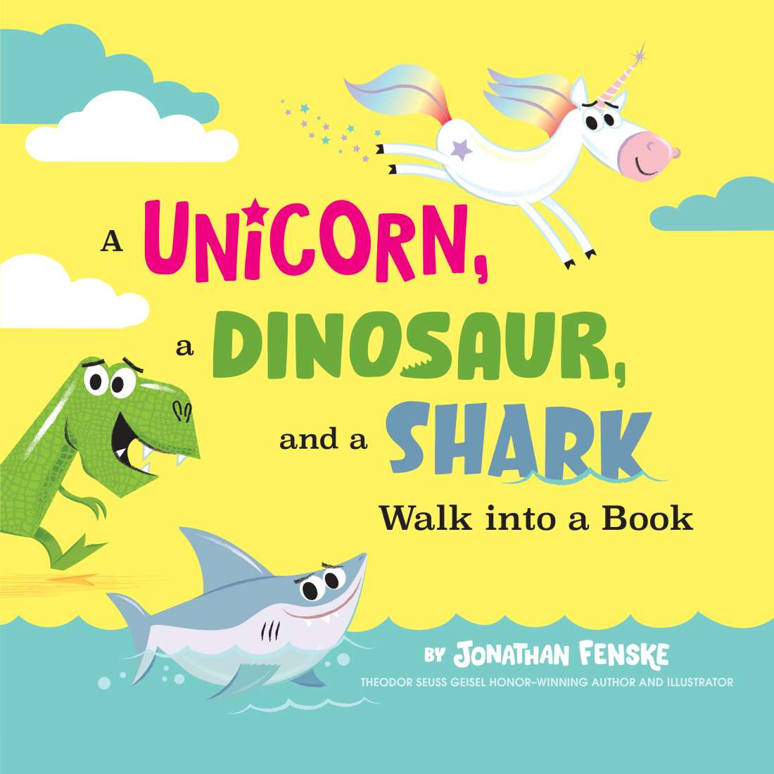 UNICORN, A DINOSAUR AND A SHARK WALK INTO A BOOK, A | Brumby Sunstate