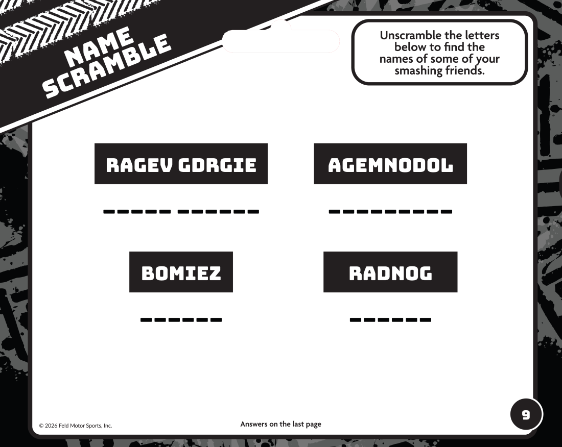 MONSTER JAM GIANT ACTIVITY PAD | Brumby Sunstate